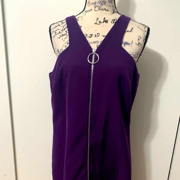 Bar III | Dresses | Bar Iii Purple Wine Colored Zip Front Dress | Poshmark
